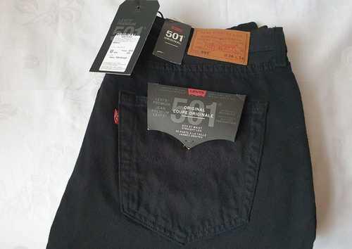 Джинсы Levis 501. W 36 L 34. Цвет черный