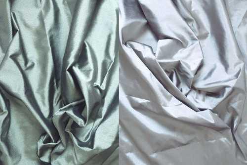 Ткань на шторы, Шелк тафта Италия, серая 2 цвета