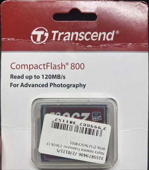 Карта памяти Transcend CompactFlash 800x 256