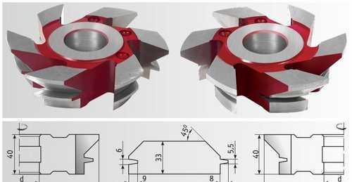 Фрезы для имитации бруса 160x40x20-33 мм, HSS