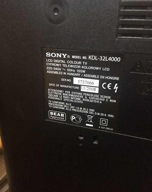 Телевизор Sony KDL-32L4000