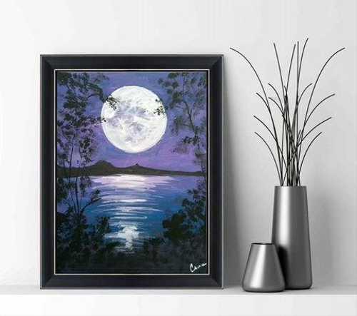 Картина акрил "Лунная ночь"