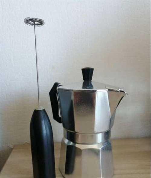 Гейзерная кофеварка и вспениватель для молока IKEA