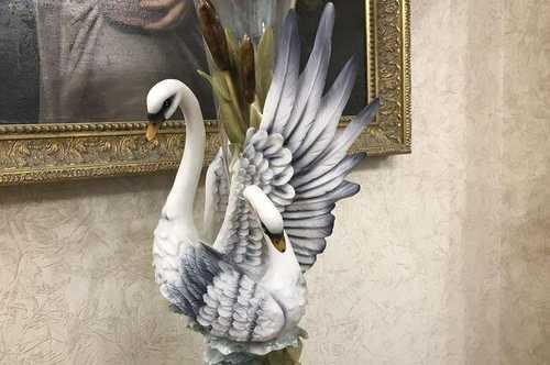 Ваза 50 см скульптура Пара лебедей, Cevik Италия