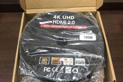 Оптоволоконный hdmi кабель 100 метров v.2.0 4K нов