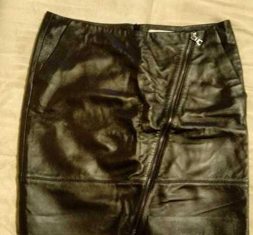 Кожаная юбка Esprit (новая), натуральная кожа, 40