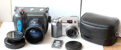 Olympus Camedia C-4000 с аквабоксом tetra 3030