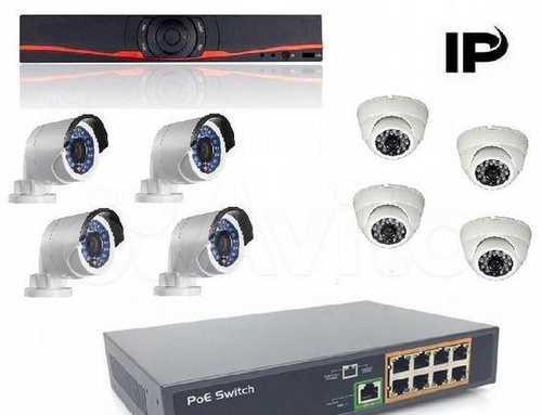 Комплект IP-видеонаблюдения (8 камер) онлайн просм