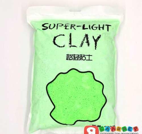 Глина Super Light Clay зеленая для слайма 500 гр