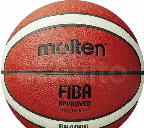 Мяч баск. "molten B6G4000" р. 6, fiba Appr, 12 пан, композит.кожа (пу),бут.кам,нейл.корд,кор-беж-че