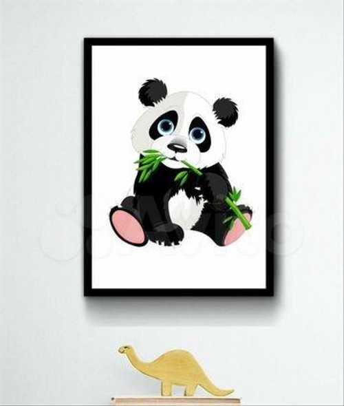 Плакат "Просто Постер" Милая панда 60x90 в раме
