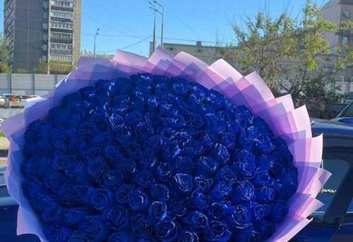 Синие розы букет