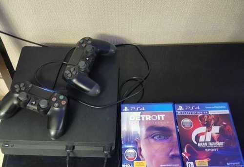 Sony PS4 slim с играми 2 геймпада