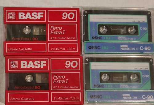 Новые в пленке 4 кассеты BASF SNC 90 мин ретро