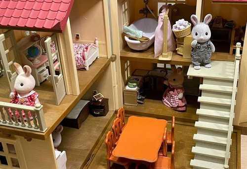 Sylvanian Families: дом, машина,магазин,школа