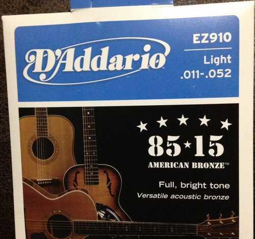 Набор струн комплект D'addario EZ910 USA Новые