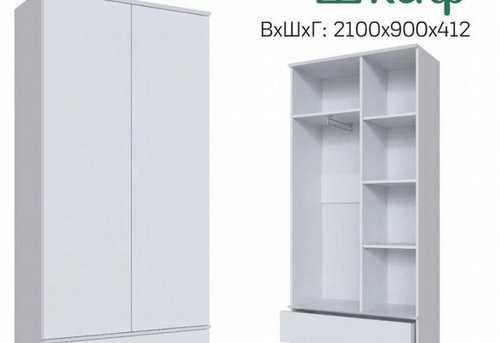 Шкаф белый 90 см с ящиками