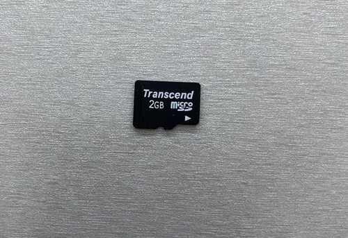 Карта памяти MicroSD Transcend 2Гб