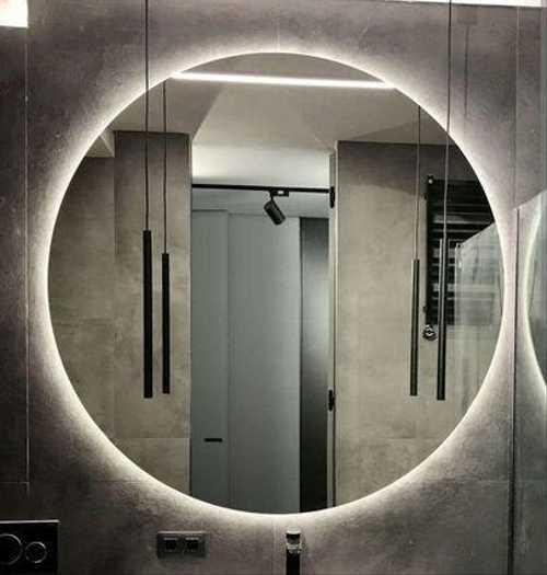 Круглое "парящее" зеркало с LED или RGB подсветкой