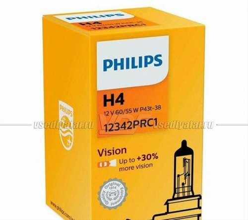 Лампа галогенная philips H4 Vision 12V 60/55W, 1шт