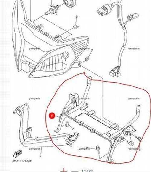 Крепление фары Yamaha