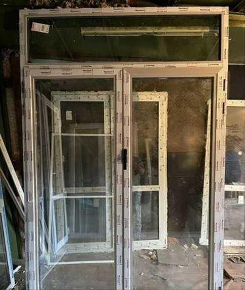 Аллюминиевая штульповая двойная дверь 260х175.1