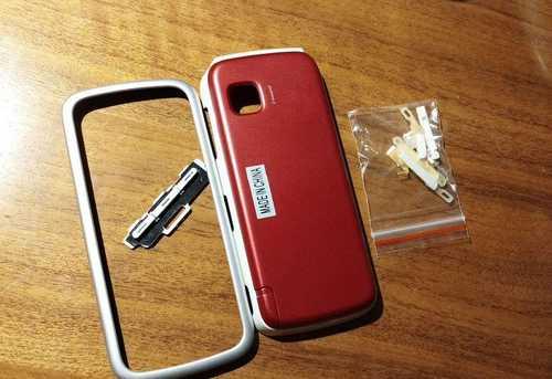 Nokia 5230 корпус с клавиатурой silver red