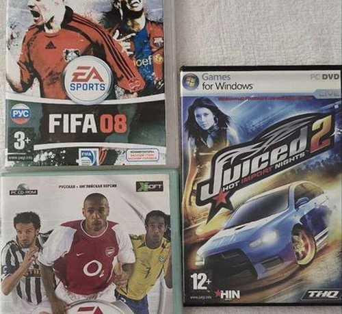 DVD диски FIFA и Juiced 2
