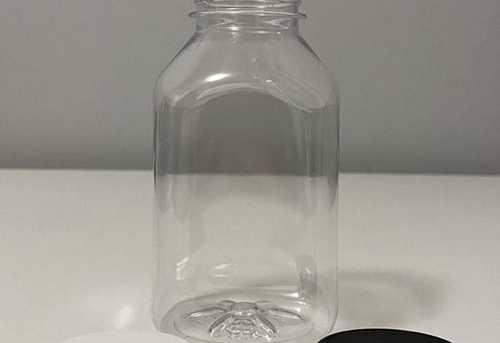 Бутылка пластиковая 300 мл квадратная с крышкой