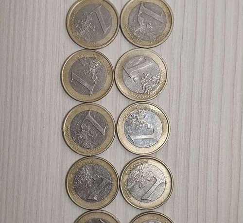 Монеты 1 и 2 евро разные