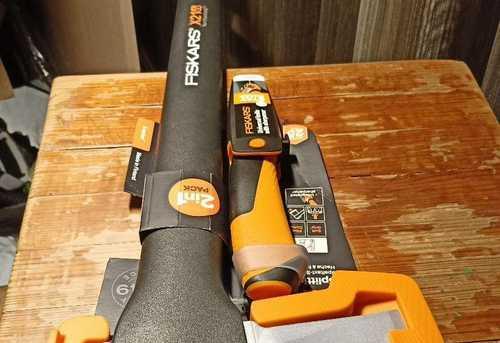 Топор колун fiskars x21 и нож с точилкой