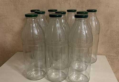 Бутылки стеклянные 1 литр с винтовой крышкой