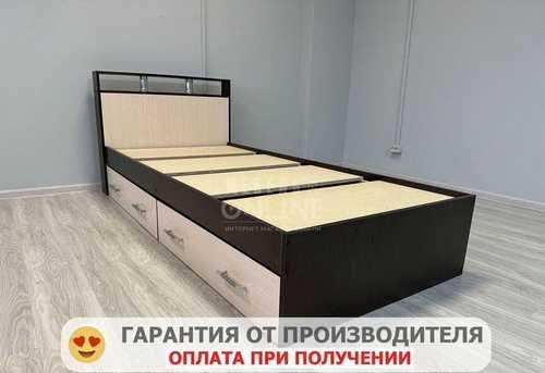 Кровать односпальная 90х200 с ящиками