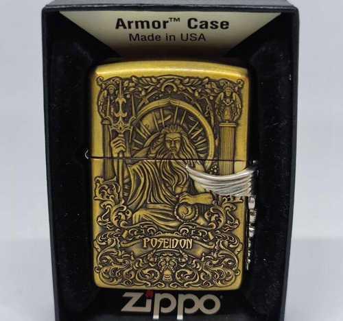 Зажигалка бензиновая zippo diy armor Посейдон