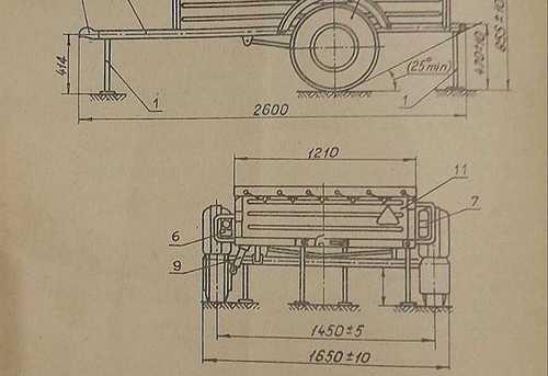 Усиленный прицеп легковой с документами, тент нога