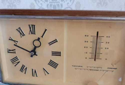 Часы настольные СССР с термометром