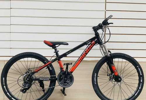 Горный подростковый велосипед Чёрный-ораньжевый