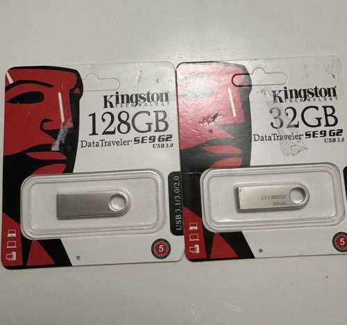 USB Флешки Kingston 32 гб, 128гб