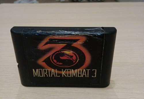 Старый картридж Sega mortal Kombat 3