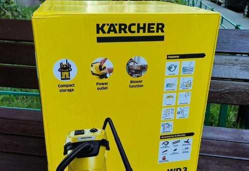 Хозяйственный пылесос Karcher WD 3 P с розеткой