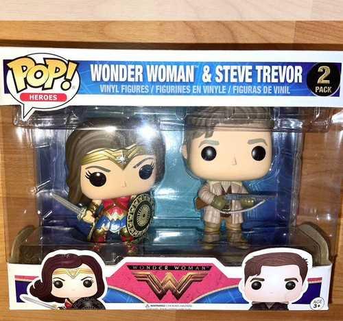 Фигурки funko pop dc wonder woman & steve trevor