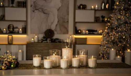 Набор 8шт готовые насыпные свечи с белым воском №4