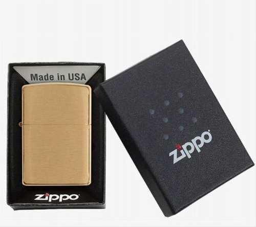 Зажигалка Zippo 204B Brushed Brass Оригинал Новая