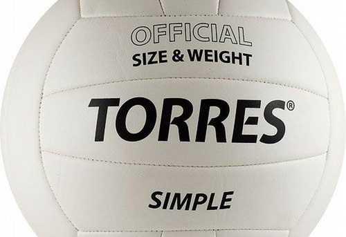 Мяч волейбольный torres Simple цвет белый, черный
