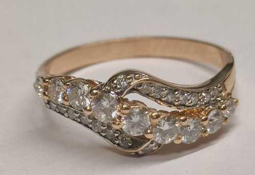 Золотое кольцо с бриллиантами 3.88 гр