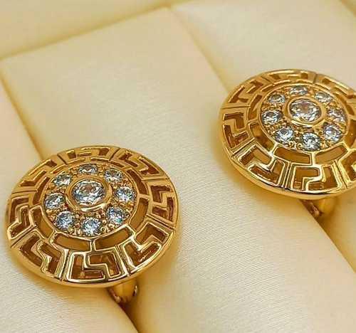 Серьги в стиле Versace, золочение