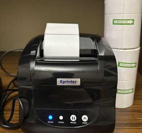 Термопринтер этикеток xprinter xp 365b   4рулона