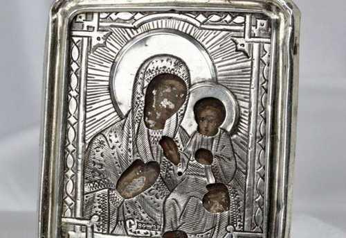 Нательная икона "Божья матерь" Серебро 84 1880-е