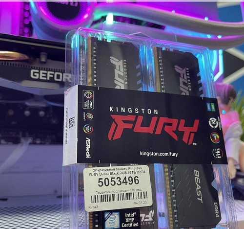 Kingston fury Beast Black RGB 16 гб.Чек,Гарантия