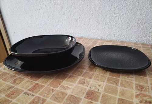 Чёрная посуда икея Backig (цена за комплект)